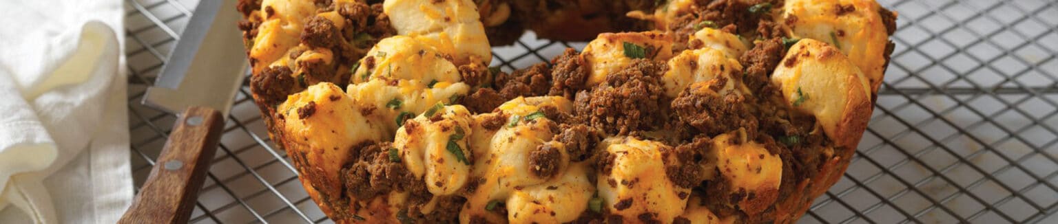 Beef Breakfast Sausage and Cheddar Monkey Bread - Christensen Ranch